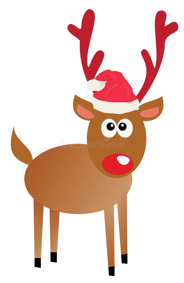 Rudolph Deer Holding Blank Paper for Your Text Stock Vector ...