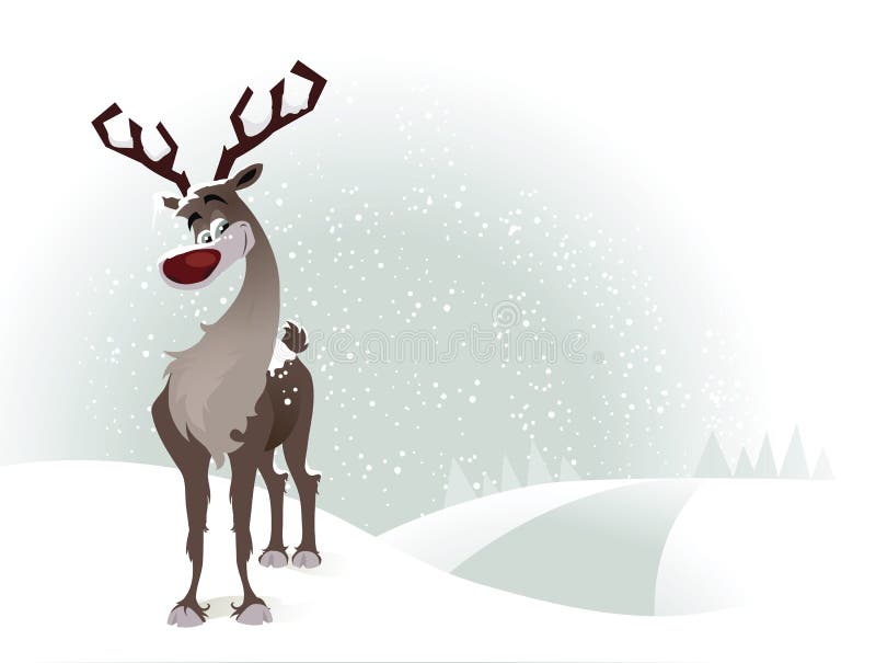 Rudolf Het Rendier Met Rode Neus En Hoed Vector Illustratie ...