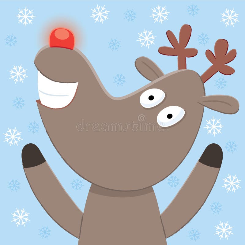 Rudolph Christmas Card stock vector. Illustration of reindeer - 27336002
