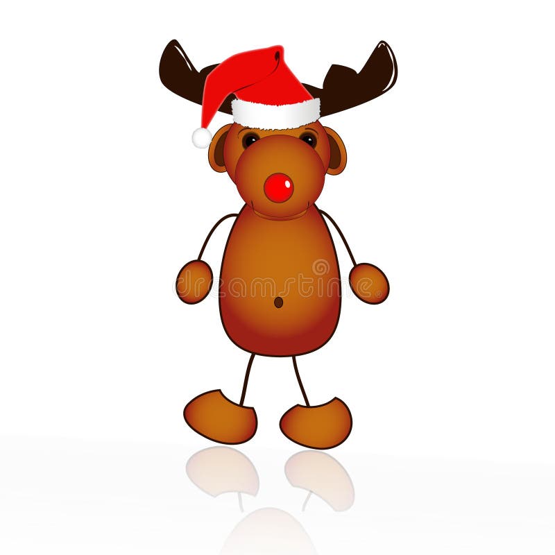Rudolph La Renna Col Naso Rosso Illustrazione Vettoriale ...