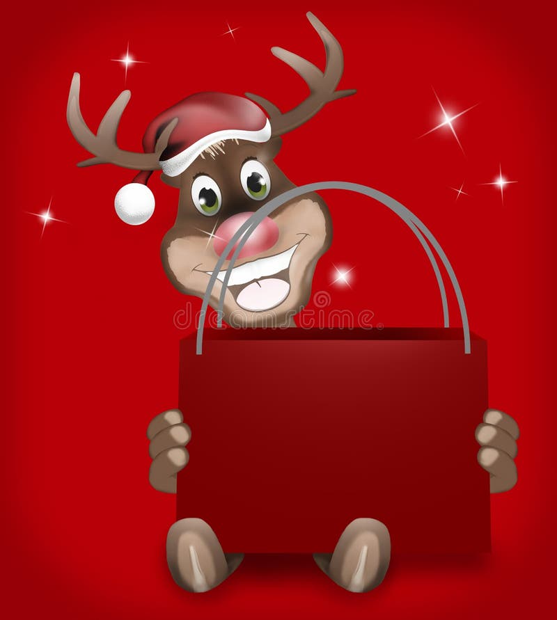 Rudolph Happy Christmas Reindeer Stock Vector - Illustration of cute ...
