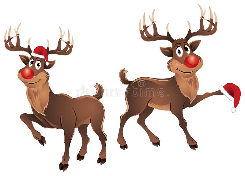 Rudolph the Reindeer Winking with Christmas Balls Stock Illustration ...