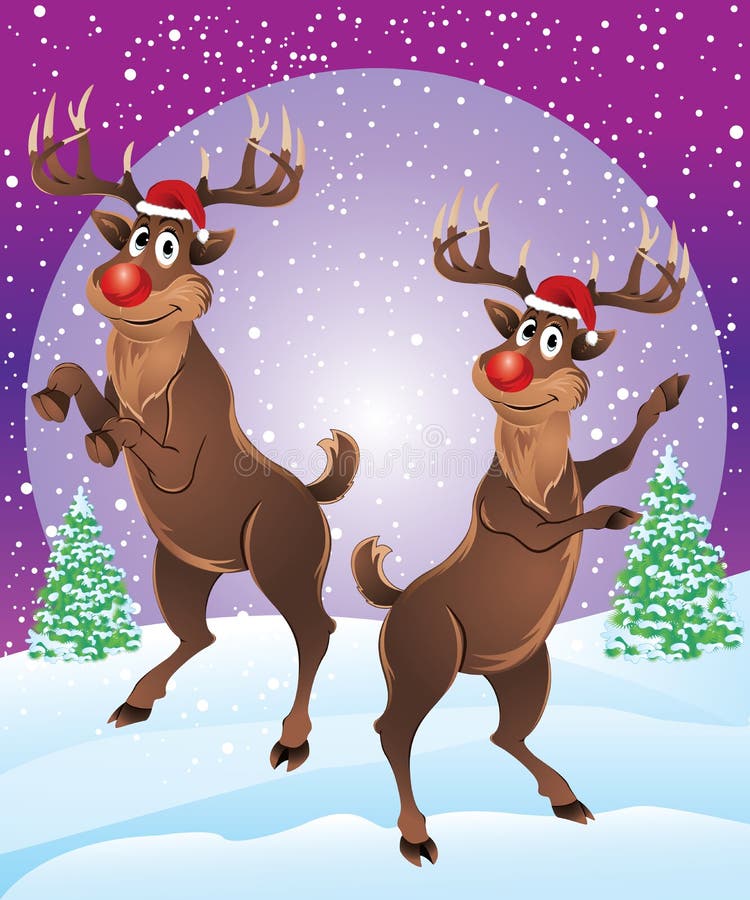 Rudolph the Reindeer Winking with Christmas Balls Stock Illustration ...