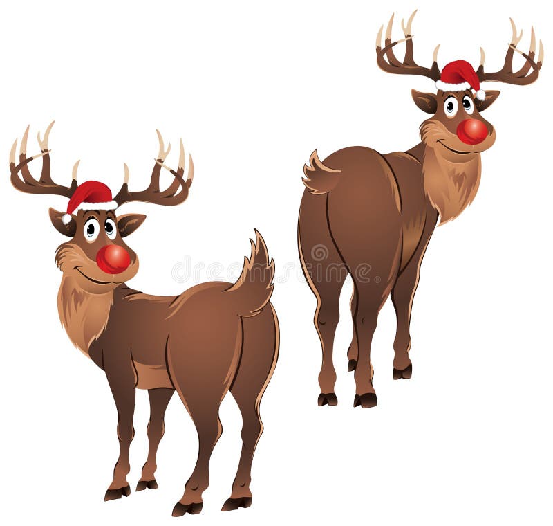 Rudolph the Reindeer Winking with Christmas Balls Stock Illustration ...