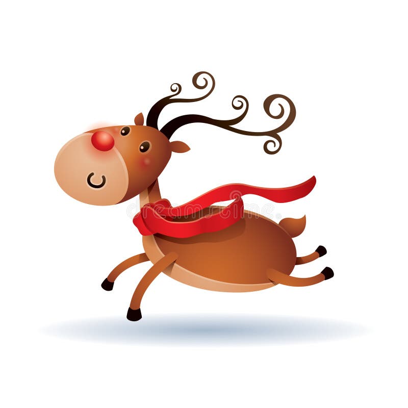 Rudolph the Reindeer Jumping Stock Illustration - Illustration of ...
