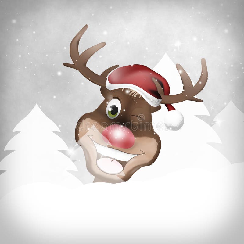 Rudolph Wink Christmas Winter Stock Illustration - Illustration of ...