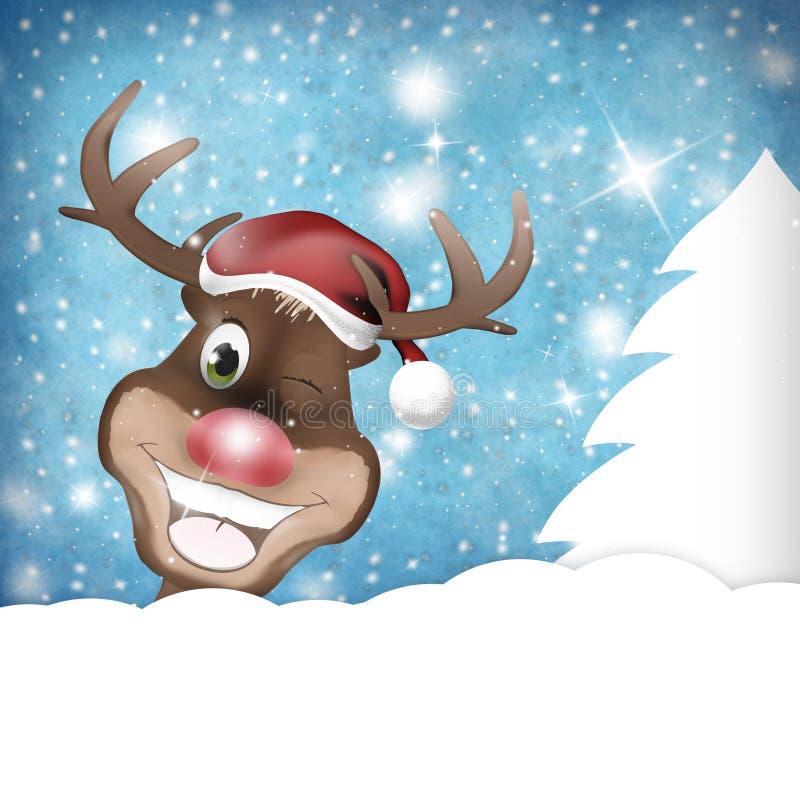 Rudolph Wink Christmas Winter Stock Illustration - Illustration of ...