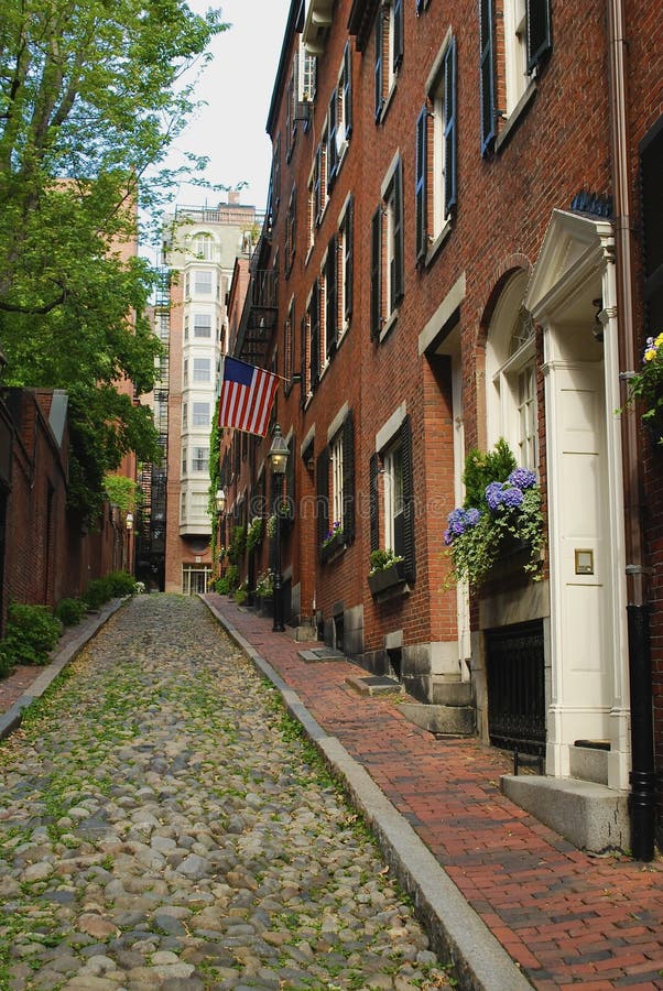 Rue de Boston de gland image stock. Image du construction - 9600843