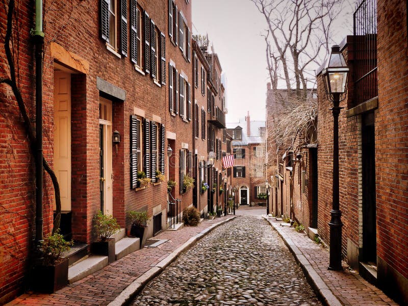 Rue Historique De Gland Dans Beacon Hill, Boston ; La Masse , Les Etats ...