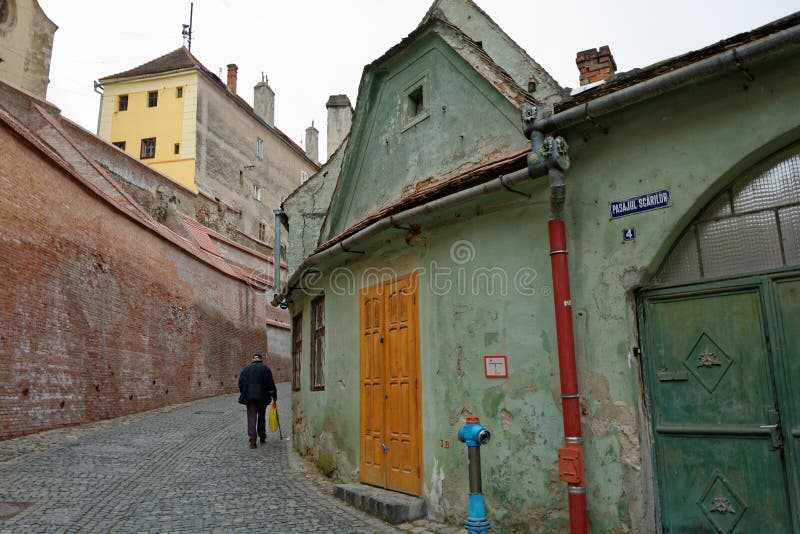 Rue Sibiu Central Historique, Roumanie Image éditorial - Image du ...