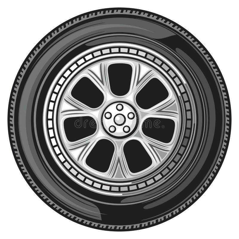 Rueda de coche del vector ilustración del vector. Ilustración de modelo ...
