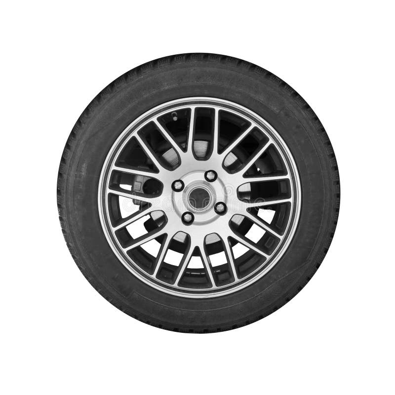 Rueda Automotriz Moderna En El Disco De Acero Aislado En Blanco Imagen ...