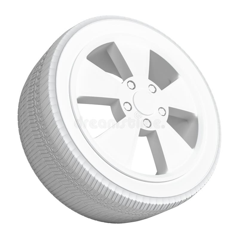 Rueda De Coche Blanca En Blanco Stock de ilustración - Ilustración de ...