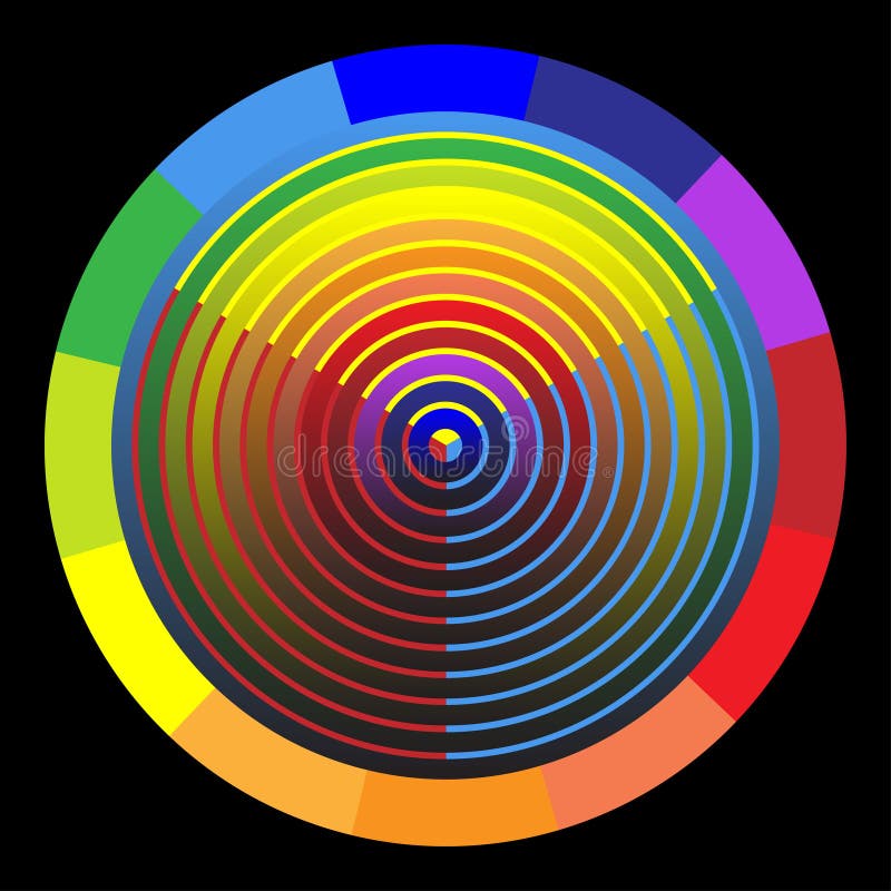 Diagrama De Teoría De Color Con Ruedas De Color Primarias Secundarias Y ...