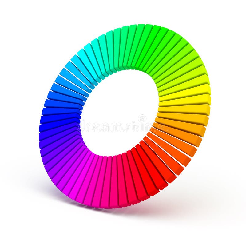Rueda De Color 3d En El Fondo Blanco Stock de ilustración - Ilustración ...