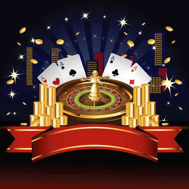 Rueda De Ruleta Con Las Monedas Y Las Tarjetas Ilustración del Vector ...