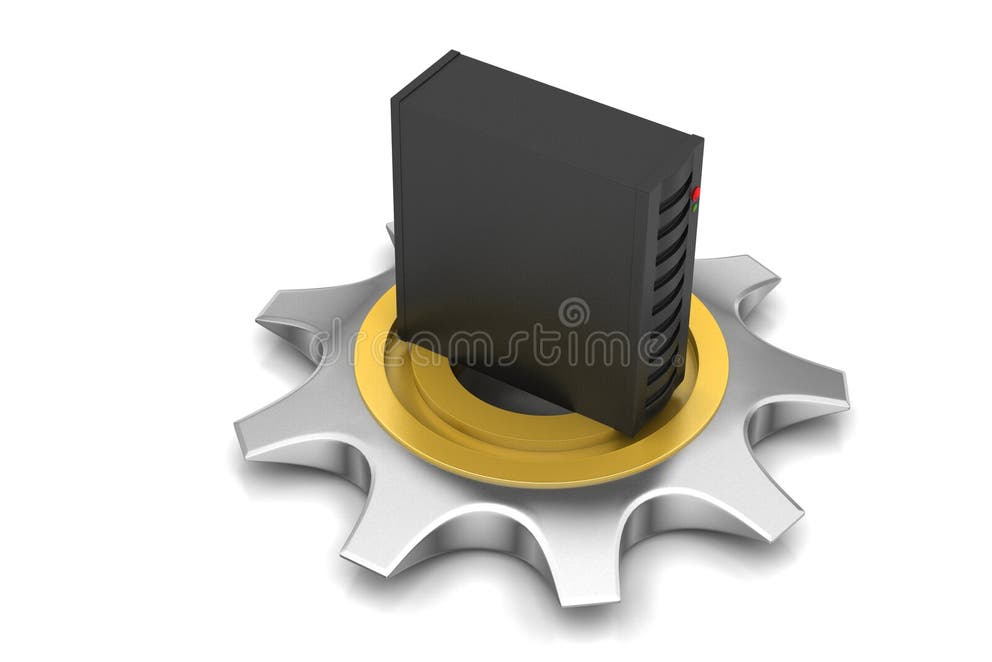 Rueda Del Diente 3d Con El Servidor Stock de ilustración - Ilustración ...
