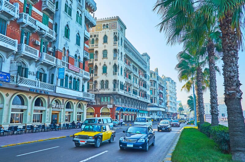 Rues De L'Alexandrie, Egypte Image stock éditorial - Image du port ...