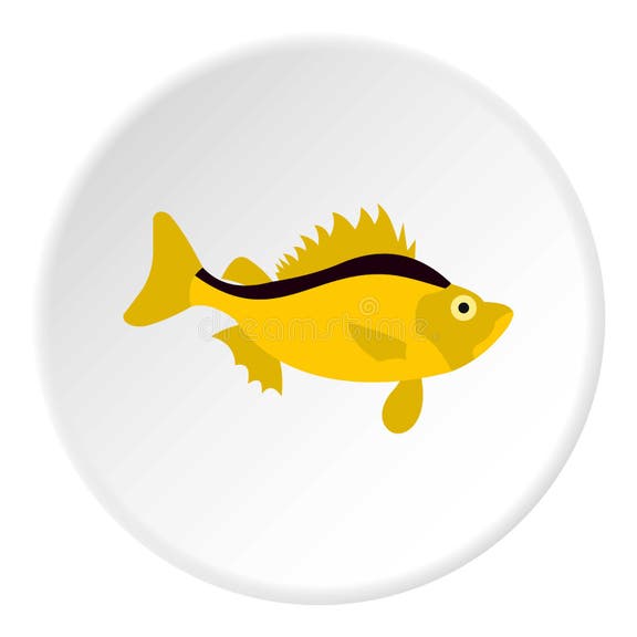 Ruff fish icon, flat style stock illustration. Illustration of river ...