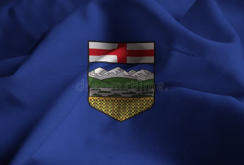 Ruffled Flag of Alberta Blowing in Wind Stock Photo - Image of nation ...