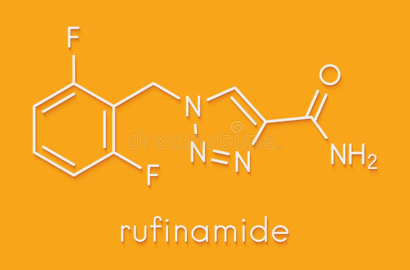 Rufinamide Seizures Drug Molecule. Skeletal Formula. Stock Illustration ...