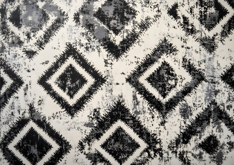 Distressed Geometric Rug Pattern Black White Stock Illustration ...