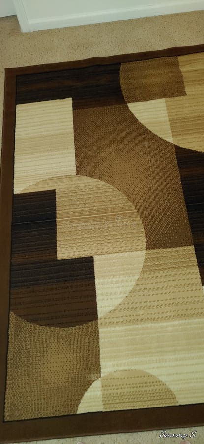 Rug Circle Rectangle Brown Angles Stock Image - Image of design ...