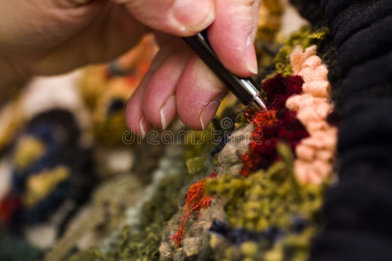 Rug hooking stock photo. Image of progress, type, textile - 29319044