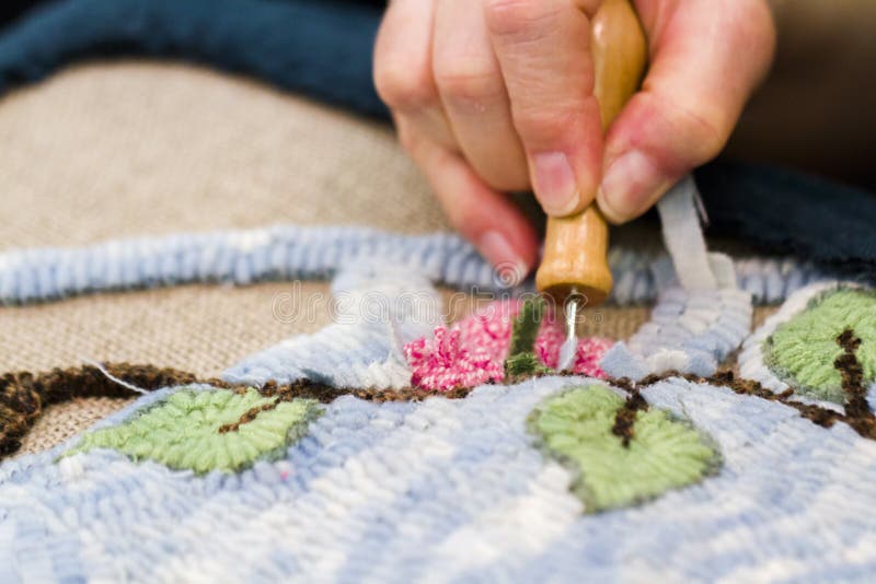 Rug hooking stock image. Image of progress, mode, chrochet - 29319093