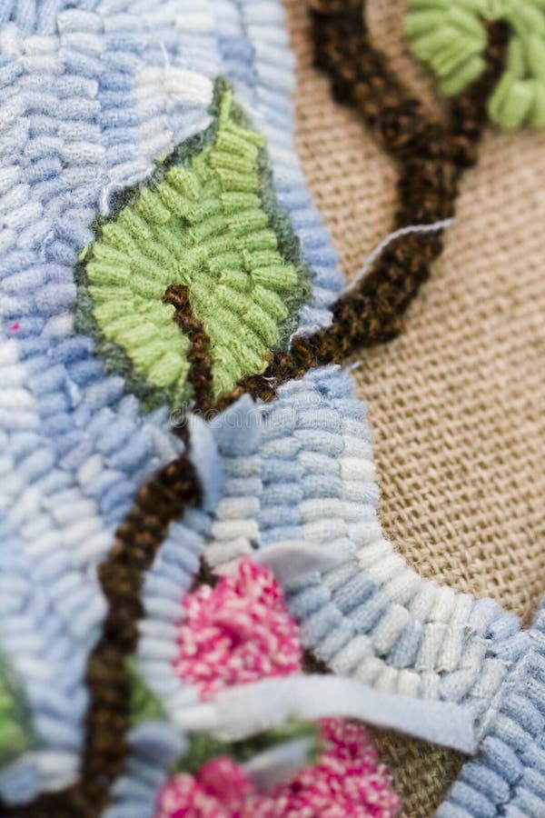 Rug hooking stock image. Image of warp, unfinished, burlap - 29319327