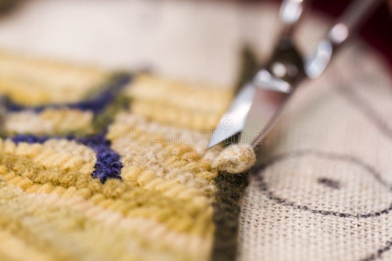 Rug hooking stock photo. Image of material, woven, yarn - 29319472