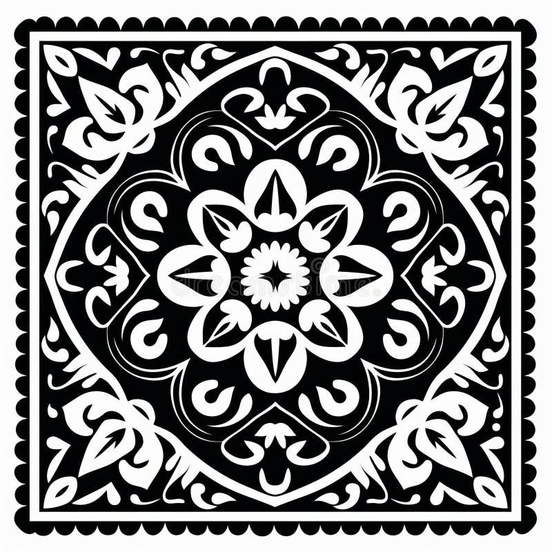 Black and White Rug Vector Stencil on Isolated Background Stock ...
