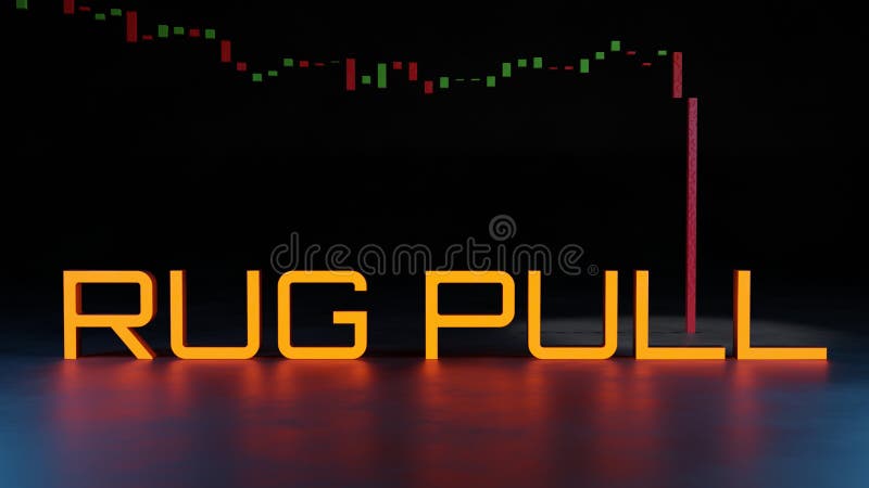 Rug Pull Cryptocurrency Candle Stick Chart Graph Sign Text Object , 3D ...