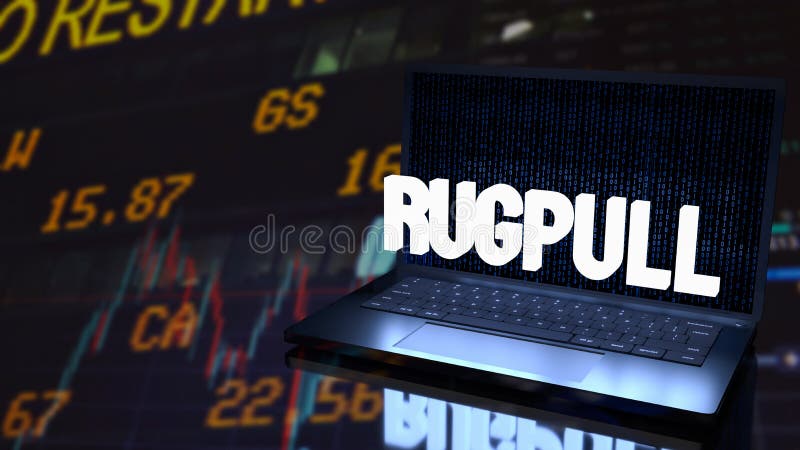 The Rug Pull on Notebook for Cryptocurrency Crime Concept 3d Rendering ...