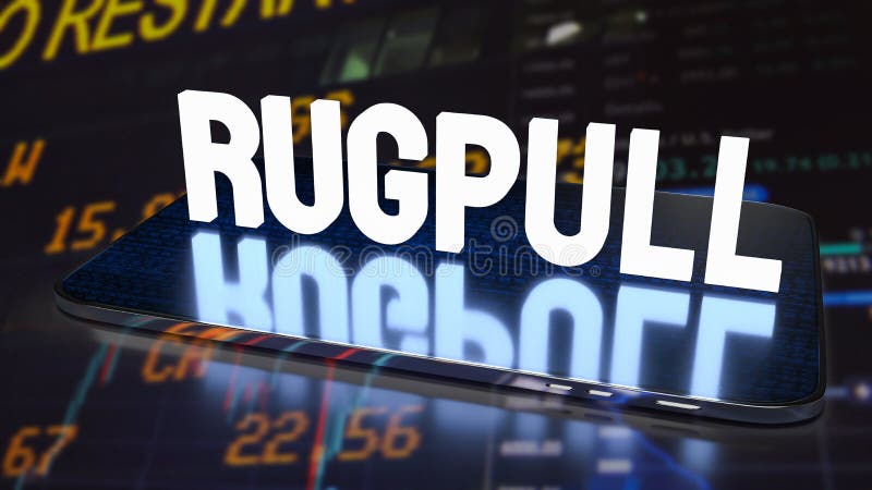 The Rug Pull on Tablet for Cryptocurrency Crime Concept 3d Rendering ...