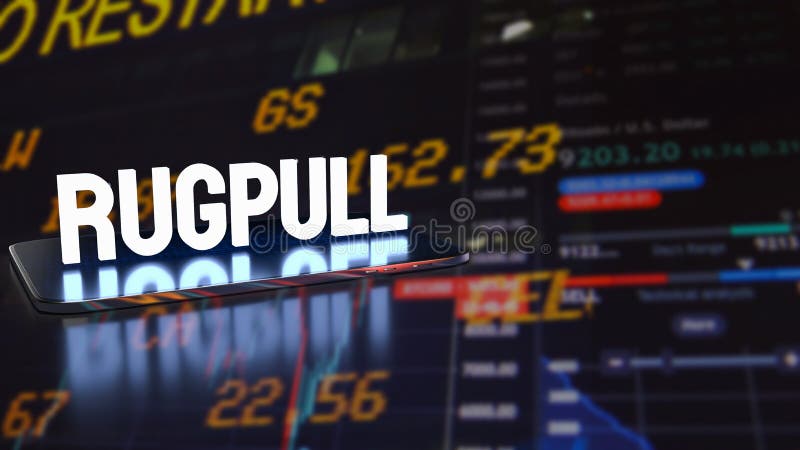 The Rug Pull on Tablet for Cryptocurrency Crime Concept 3d Rendering ...