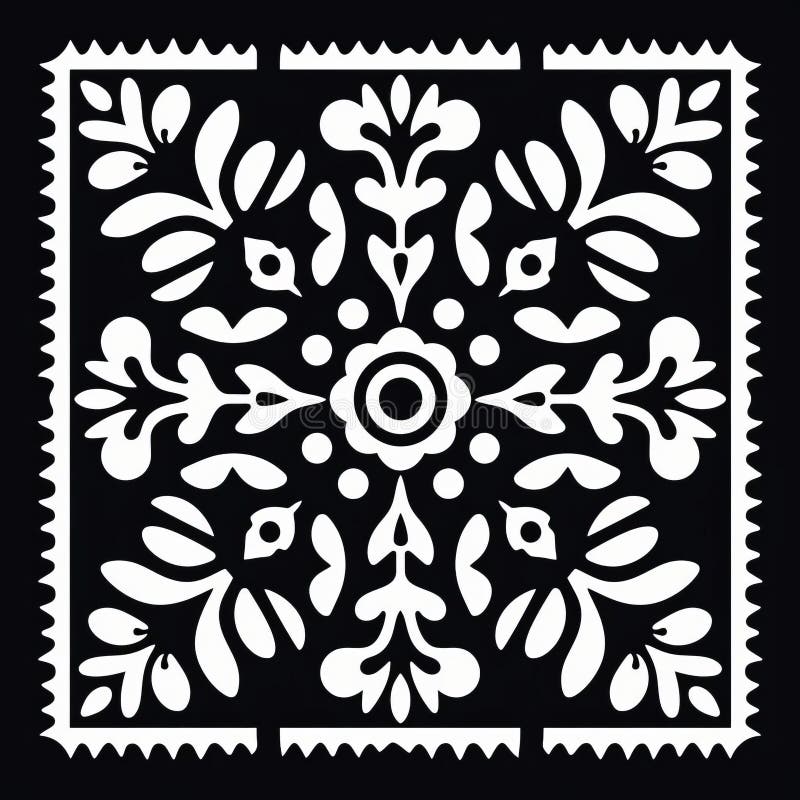 Black and White Rug Vector Stencil on Isolated Background Stock ...