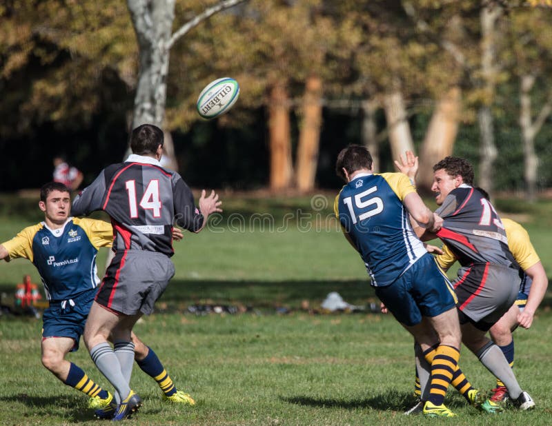 Rugby Action in the Fall editorial stock image. Image of away - 80923414