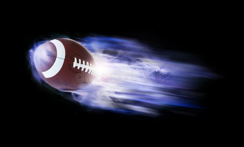 Rugby Ball with Bright Flame Flying on Background Stock Photo - Image ...