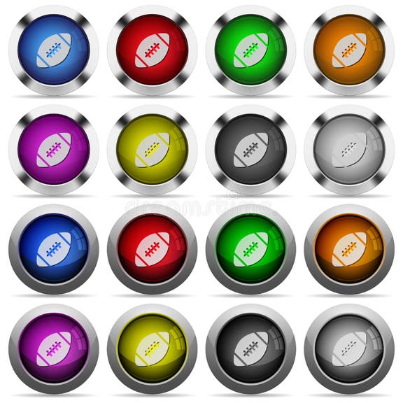Rugby ball button set stock vector. Illustration of green - 107847652