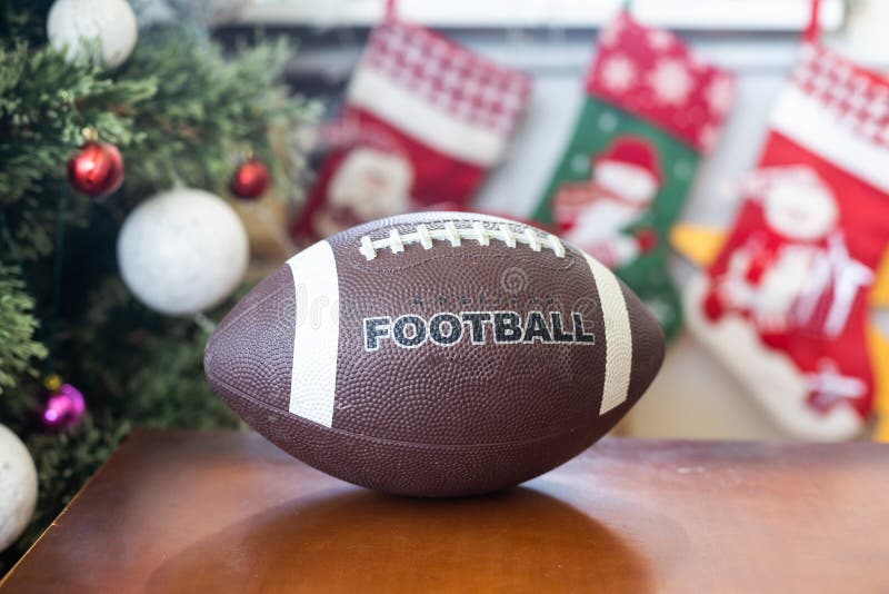 A rugby ball for Christmas stock photo. Image of training - 251608332