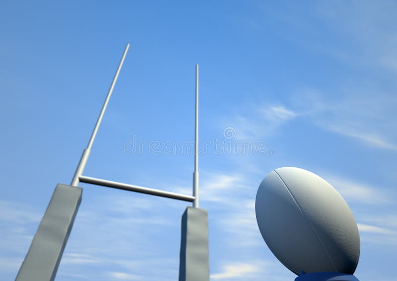 Rugby Ball Conversion Path stock illustration. Illustration of posts ...