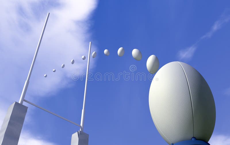 Rugby Ball Conversion Path stock illustration. Illustration of posts ...
