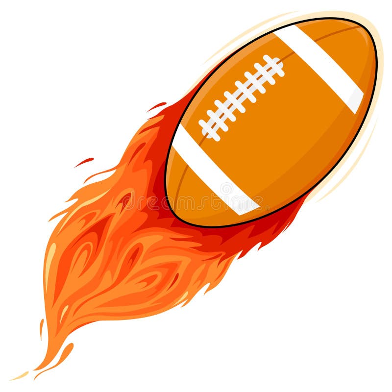 Rugby Ball on Fire. Vector Illustration Stock Vector - Illustration of ...