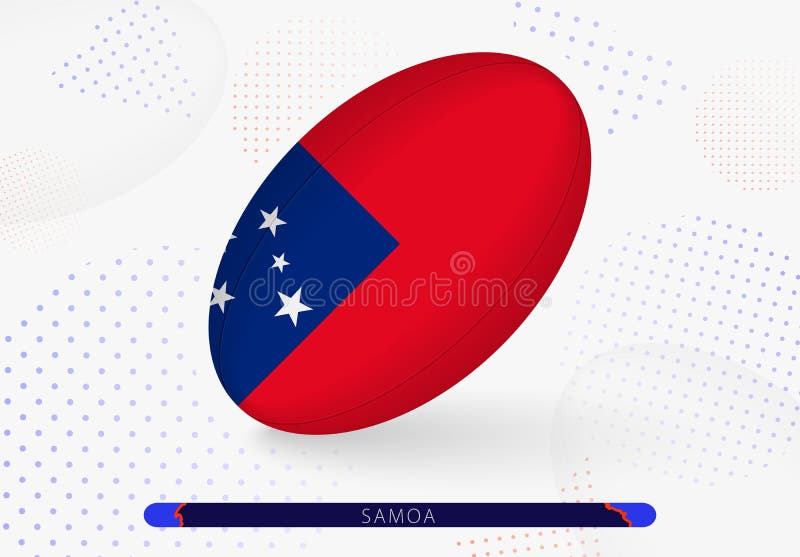 Rugby Ball with the Flag of Samoa on it. Equipment for Rugby Team of ...