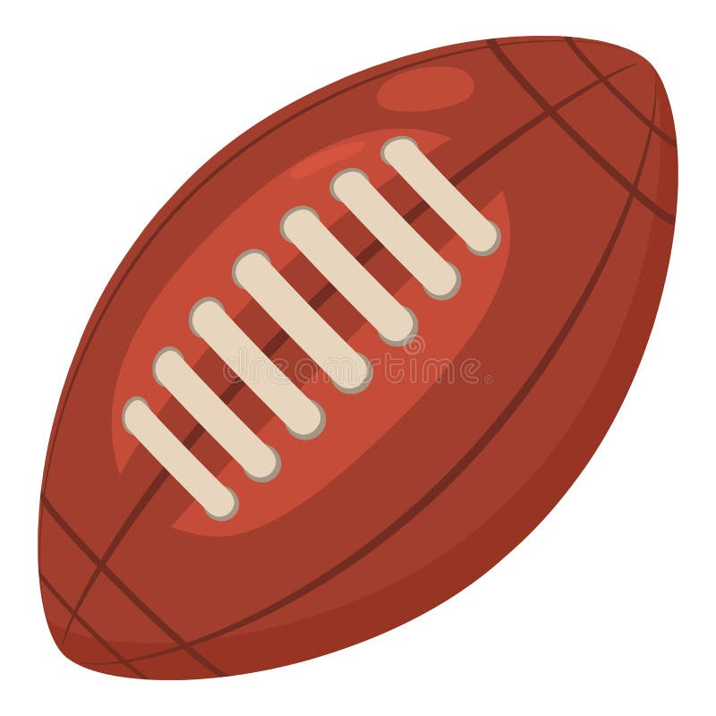 Rugby Ball Icon, Cartoon Style Stock Vector - Illustration of football ...