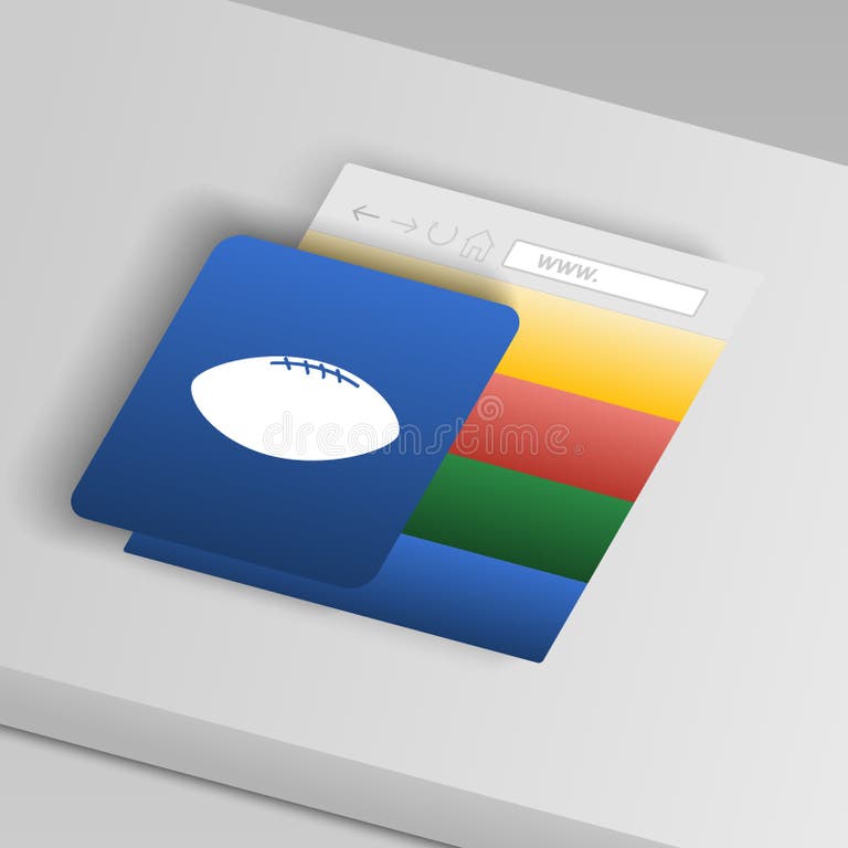 Rugby Ball Icon. from Collection Button Icons Stock Illustration ...