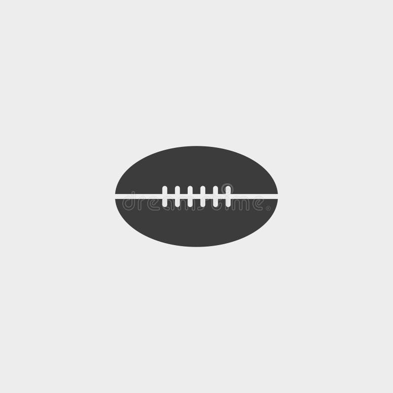 Rugby Ball Icon in a Flat Design in Black Color. Vector Illustration ...