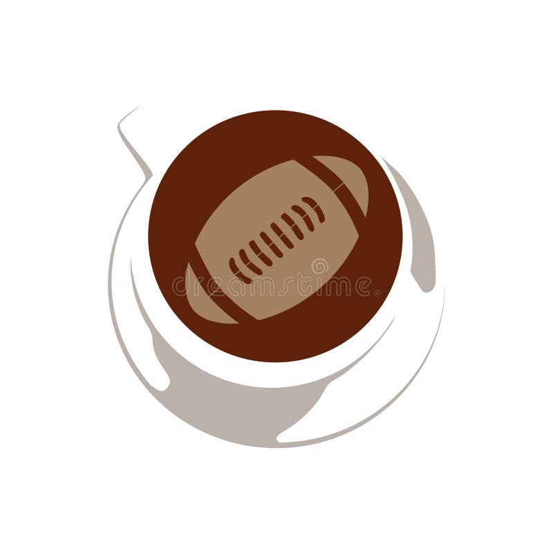 Rugby Ball Inside Cup of Coffee Stock Vector - Illustration of foam ...