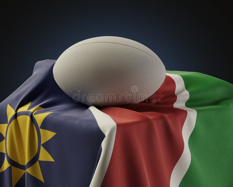 Rugby Ball and Namibia Flag Stock Illustration - Illustration of draped ...